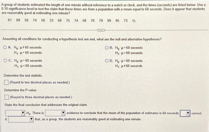Solved A group of students estimated the length of one | Chegg.com