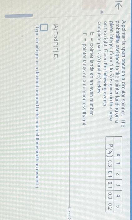 Solved A pointer is spun once on a circular spinner. The | Chegg.com