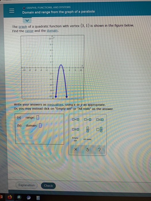 Solved OGRAPHS, FUNCTIONS, AND SYSTEMS Domain and range from | Chegg.com