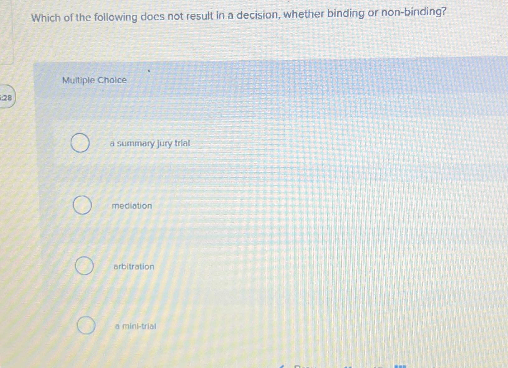 Solved Which of the following does not result in a decision, | Chegg.com