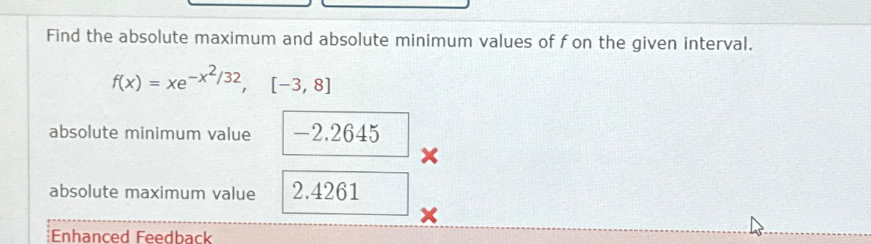 Solved Find the absolute maximum and absolute minimum values | Chegg.com