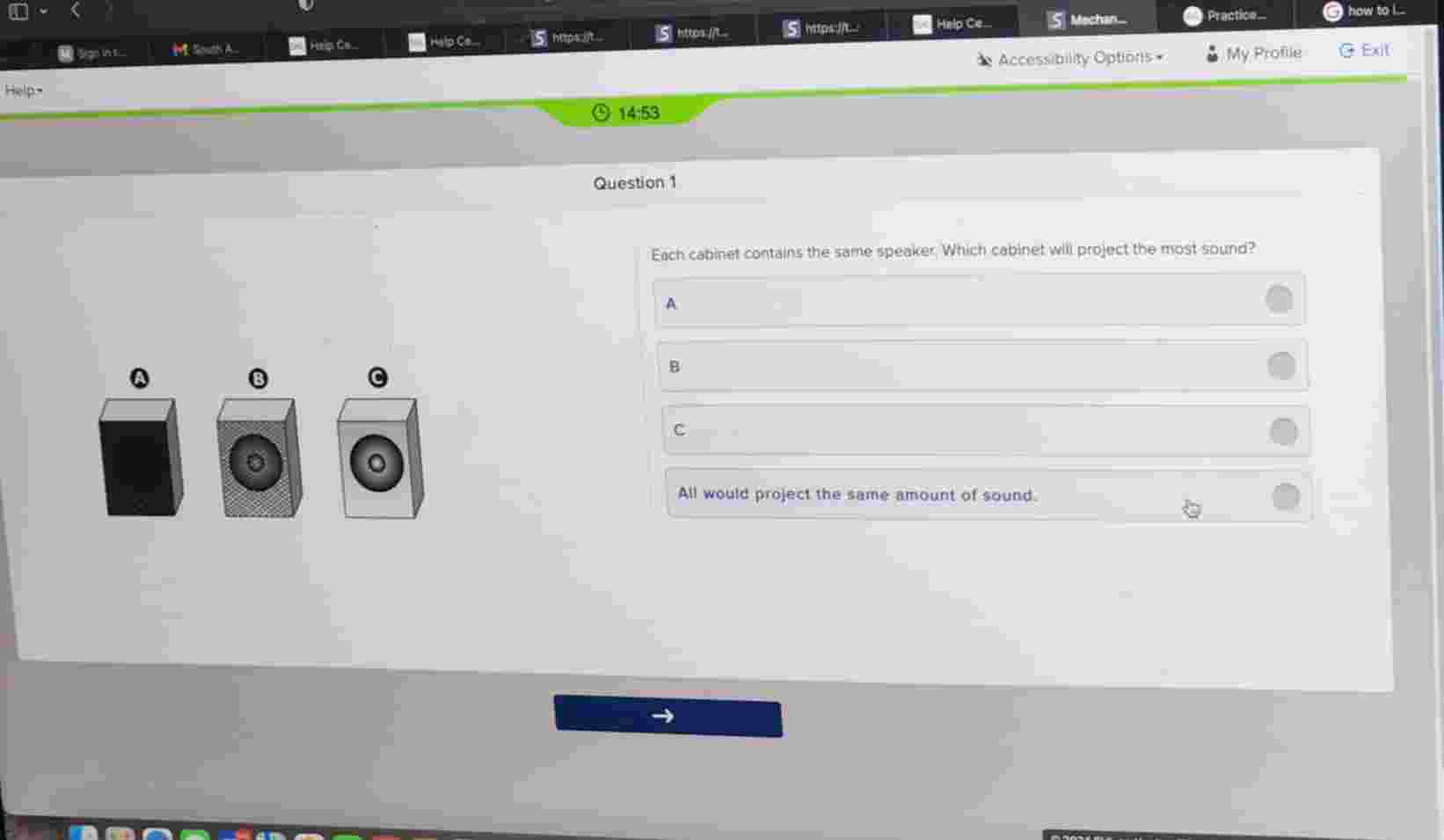 Solved Each cabinet contains the same speaker. Which cabinet | Chegg.com
