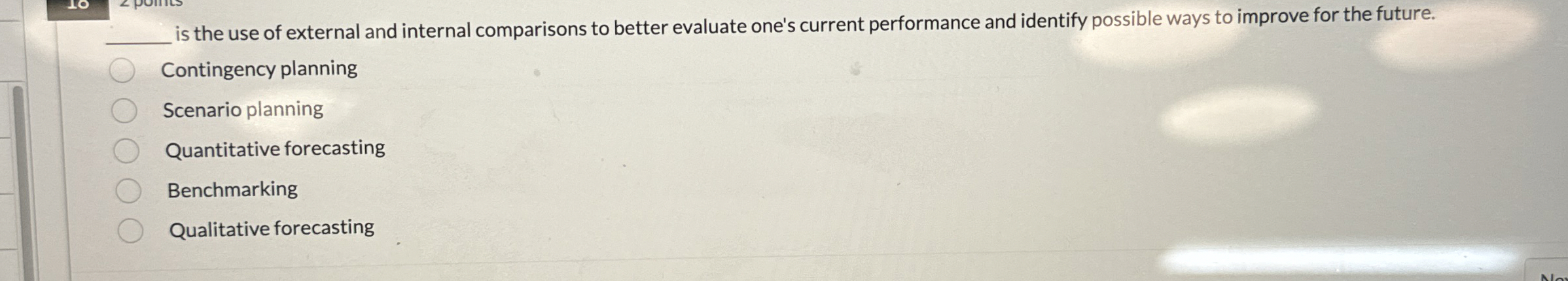 Solved is the use of external and internal comparisons to | Chegg.com