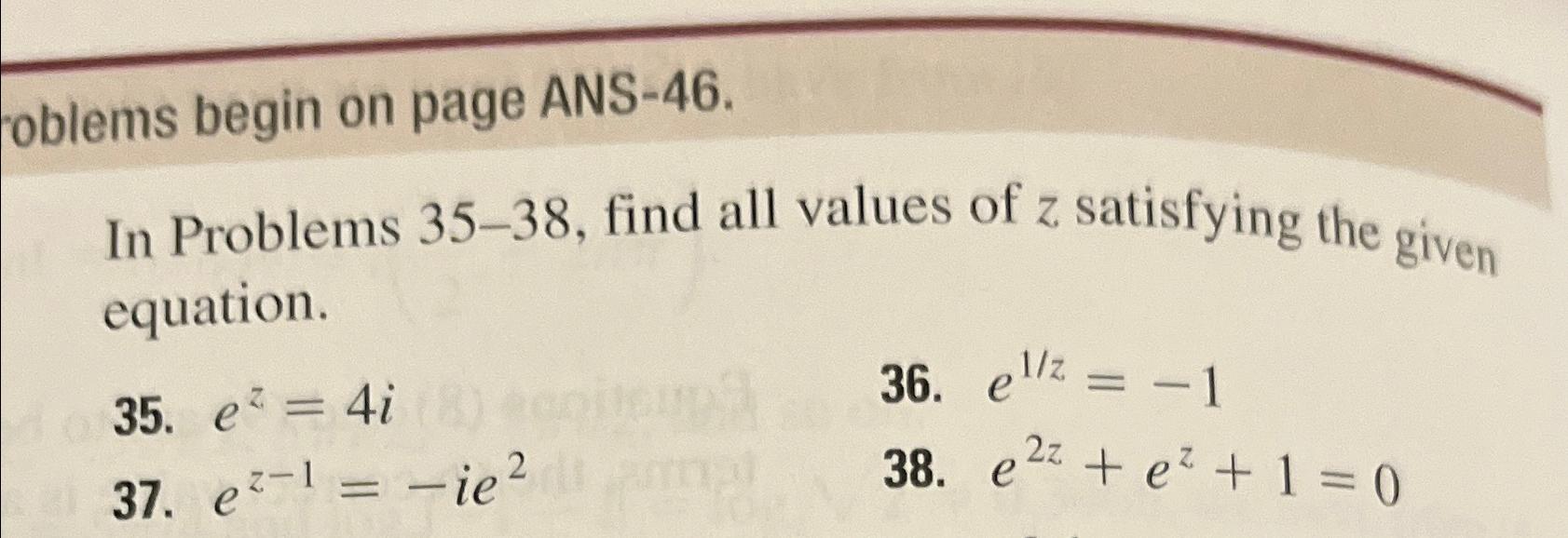 Solved oblems begin on page ANS-46.In Problems 35-38, ﻿find | Chegg.com