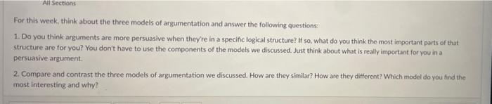 Solved The three models were the Toulmin model, The stock | Chegg.com