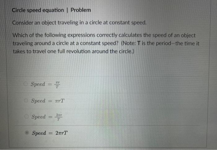 Solved Consider an object traveling in a circle at constant | Chegg.com