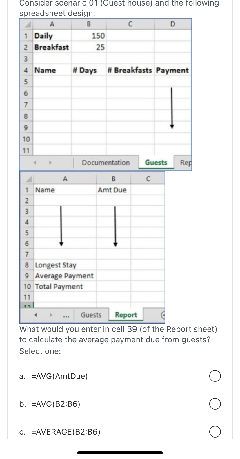 Solved Consider scenario 01 (Guest house) ﻿and the following | Chegg.com