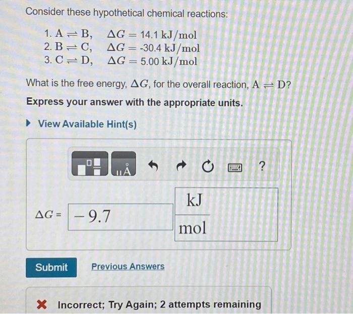 Solved Consider these hypothetical chemical reactions: 1. | Chegg.com