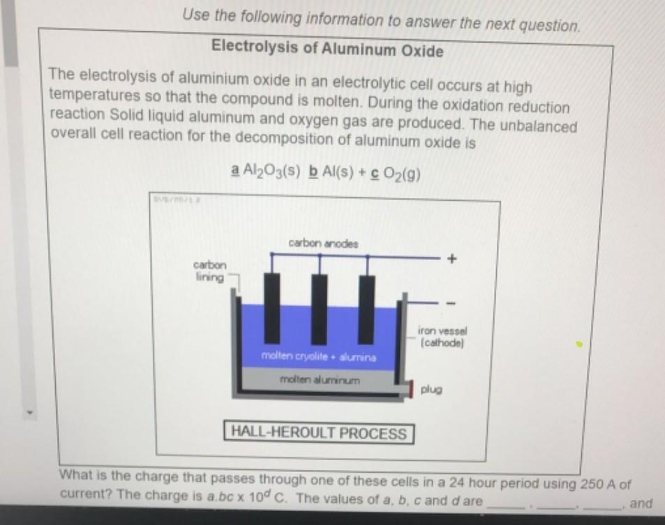 Solved iron vessel (cathode) molten cryolite. alumina molten | Chegg.com