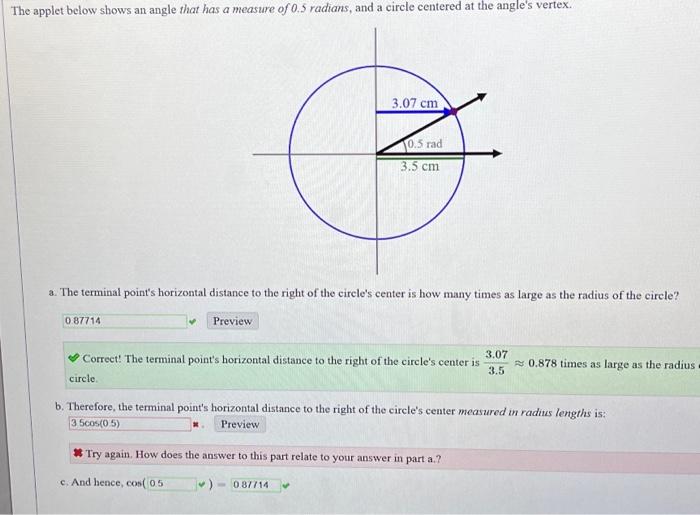 Solved The applet below shows an angle that has a measure of | Chegg.com