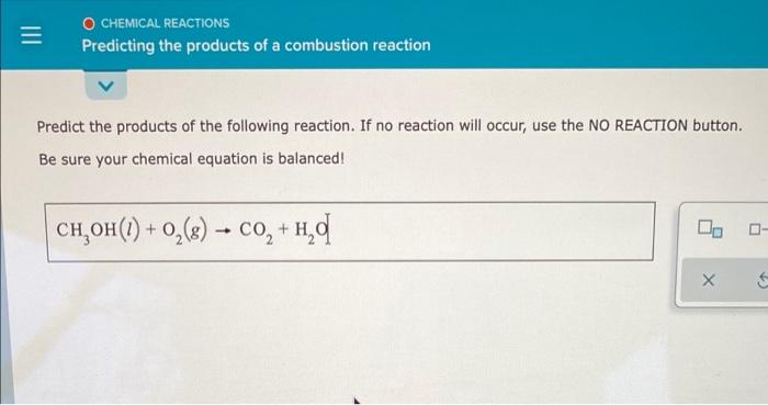 Solved O CHEMICAL REACTIONS Predicting the products of a | Chegg.com