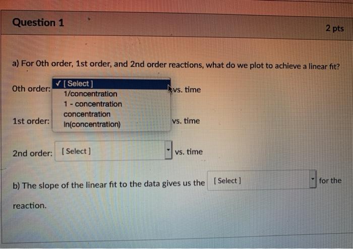 Solved Question 1 2 pts a) For Oth order, 1st order, and 2nd | Chegg.com