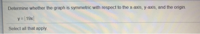 Solved Determine whether the graph is symmetric with respect | Chegg.com