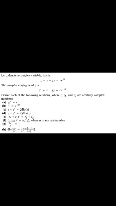 Solved Let z denote a complex variable; that is, 3 = x + jy | Chegg.com