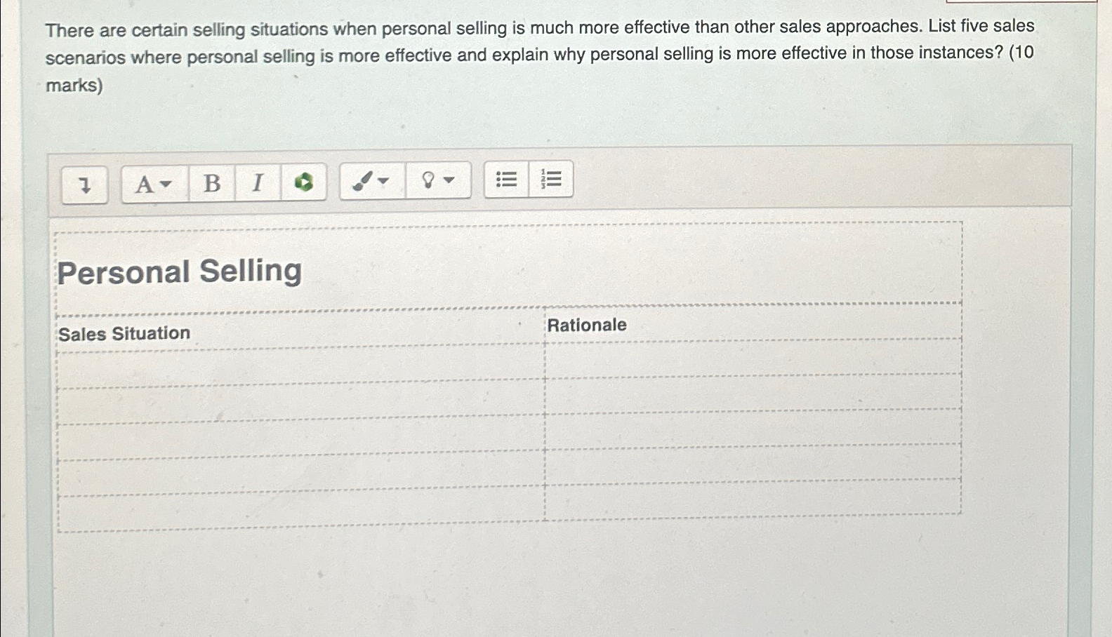 Solved There are certain selling situations when personal | Chegg.com