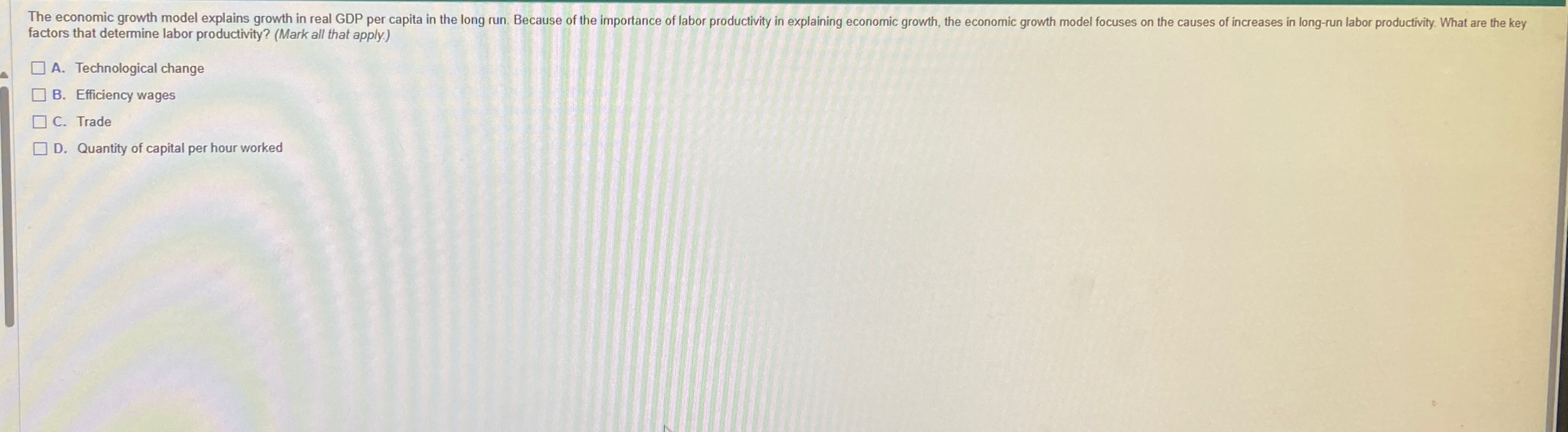 Solved factors that determine labor productivity? (Mark all | Chegg.com