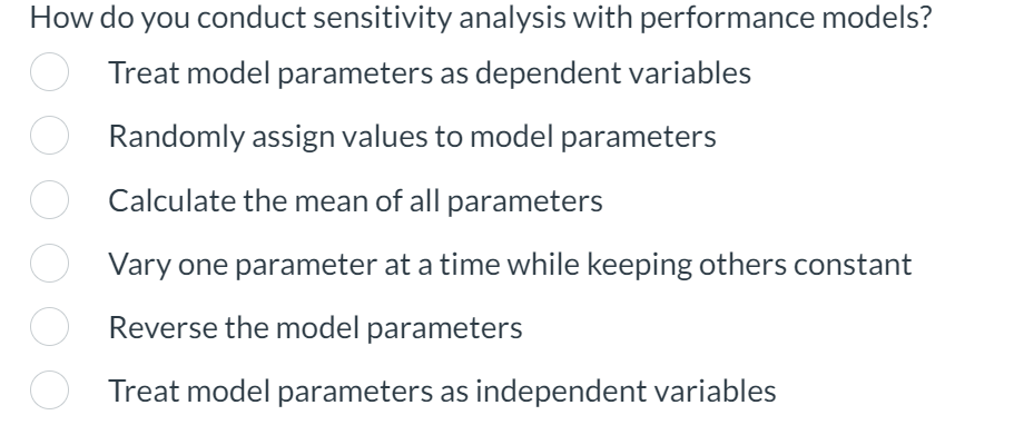 Solved How do you conduct sensitivity analysis with | Chegg.com
