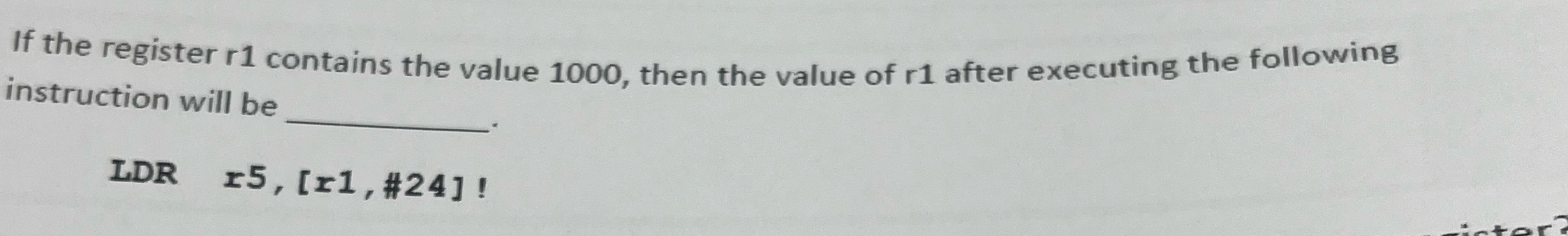 Solved If the register r1 ﻿contains the value 1000 , ﻿then | Chegg.com