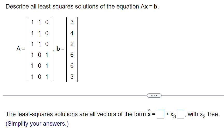 Solved Describe all least-squares solutions of the equation | Chegg.com