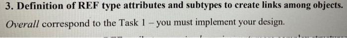 Solved 3. Definition of REF type attributes and subtypes to | Chegg.com