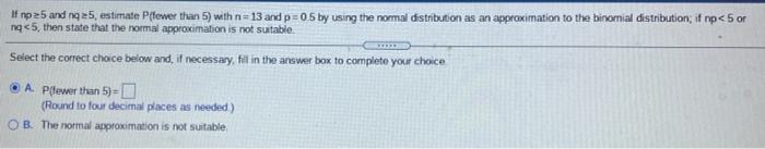 Solved if If np25 and g5, estimate Perwer than 5) with n = | Chegg.com