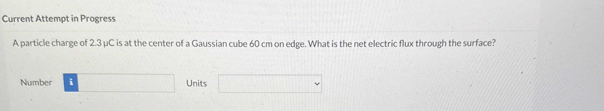 Solved Current Attempt in ProgressA particle charge of 2.3μC | Chegg.com