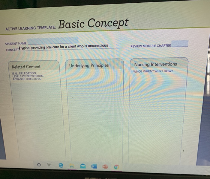 Solved Basic Concept ACTIVE LEARNING TEMPLATE: STUDENT NAME | Chegg.com