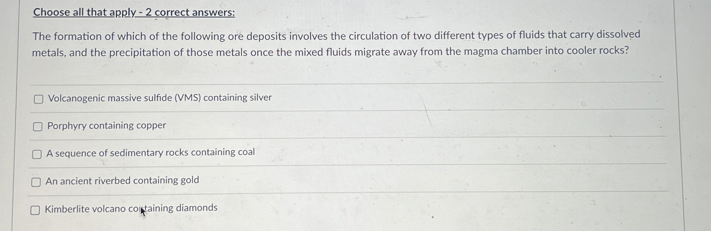 Solved Choose all that apply - 2 ﻿correct answers:The | Chegg.com