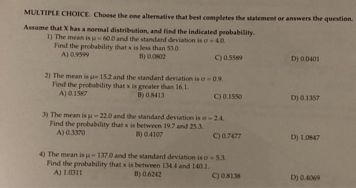 Solved Answer one through 4 clearly. If the wording makes | Chegg.com