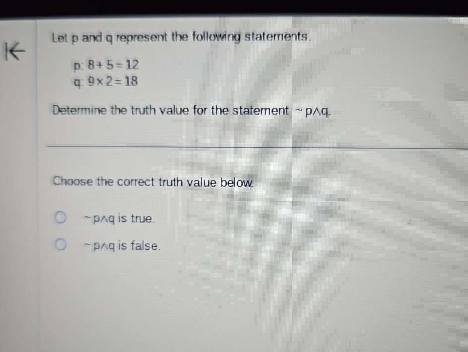 Solved Let p ﻿and q ﻿represent the following | Chegg.com