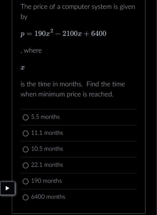 Solved The price of a computer system is given by | Chegg.com