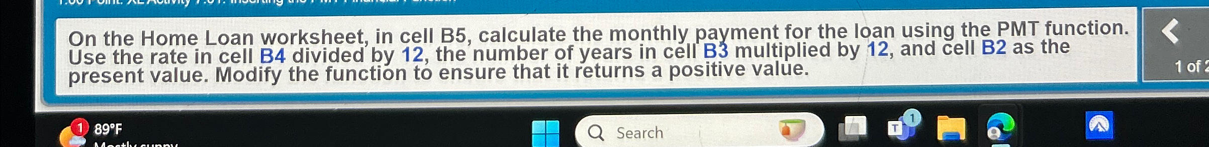 Solved On the Home Loan worksheet, in cell B5, ﻿calculate | Chegg.com