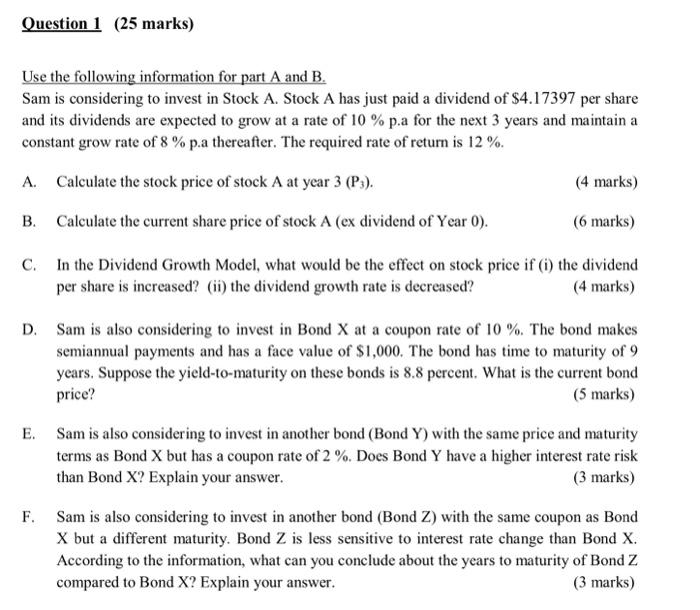 Use the following information for part A and B. Sam | Chegg.com