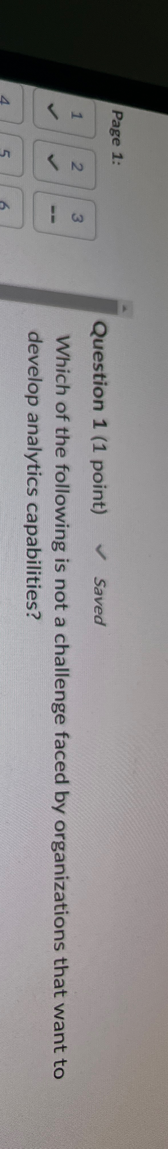 Solved Question 1 (1 ﻿point) ﻿SavedWhich of the following | Chegg.com