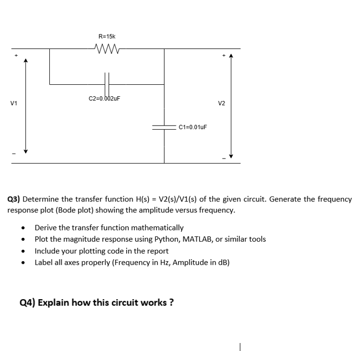 Solved Q3) ﻿Determine the transfer function | Chegg.com