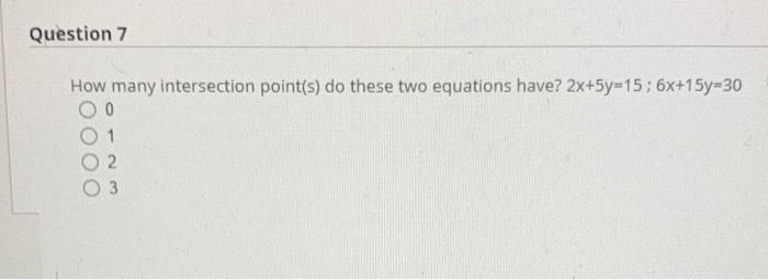 Solved How Many Intersection Point S Do These Two Equations
