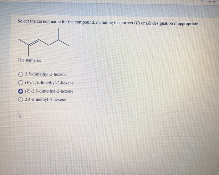 Solved Select the correct name for the compound, including | Chegg.com
