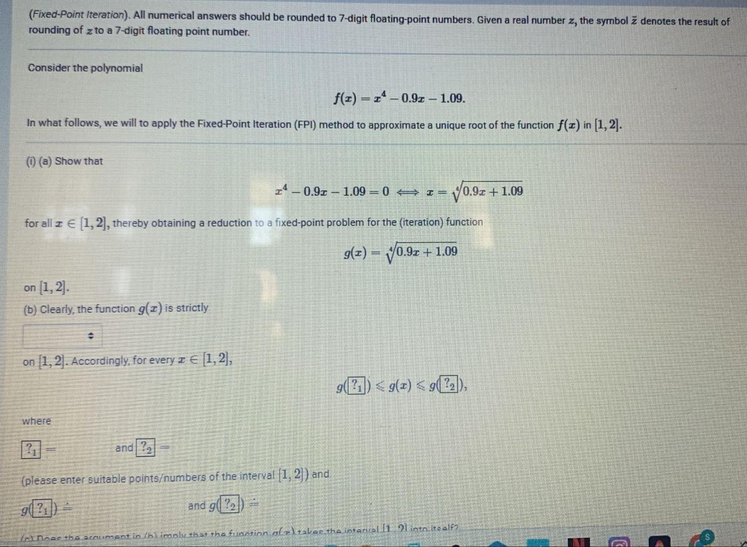 (Fixed-Point Iteration). All numerical answers should | Chegg.com