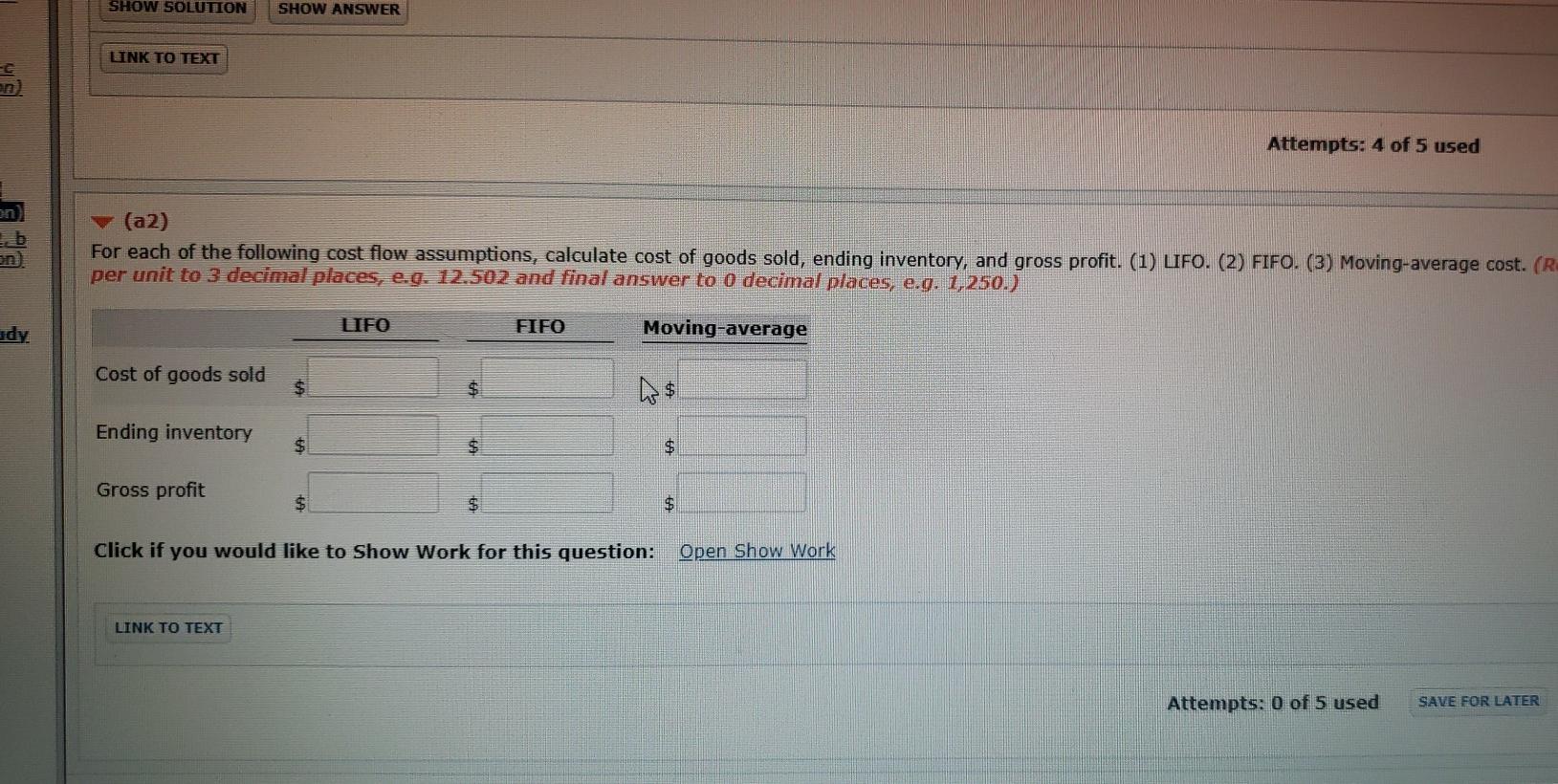 Solved Problem 6-08A al-a2 (Part Level Submission) Sheffield | Chegg.com