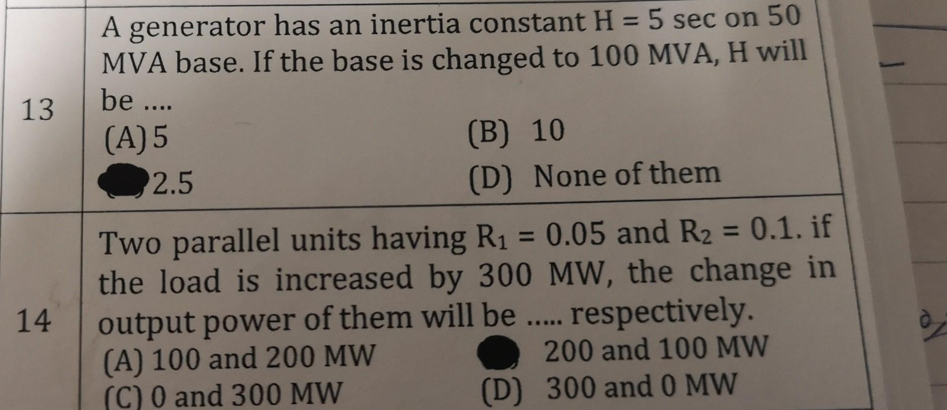 Solved = 13 A generator has an inertia constant H = 5 sec on | Chegg.com