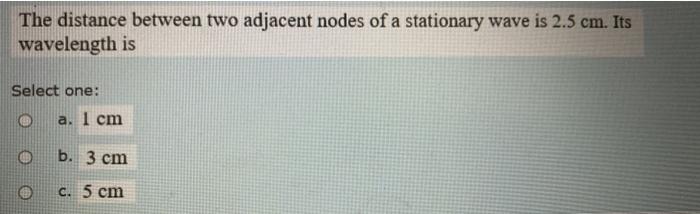 Solved The distance between two adjacent nodes of a | Chegg.com