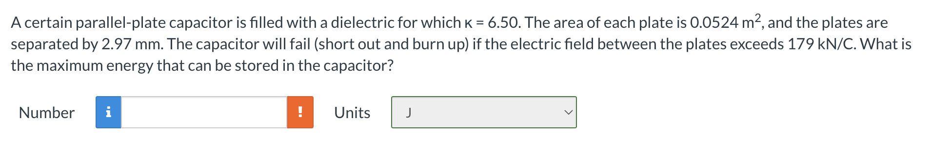 Solved A certain parallel-plate capacitor is filled with a | Chegg.com