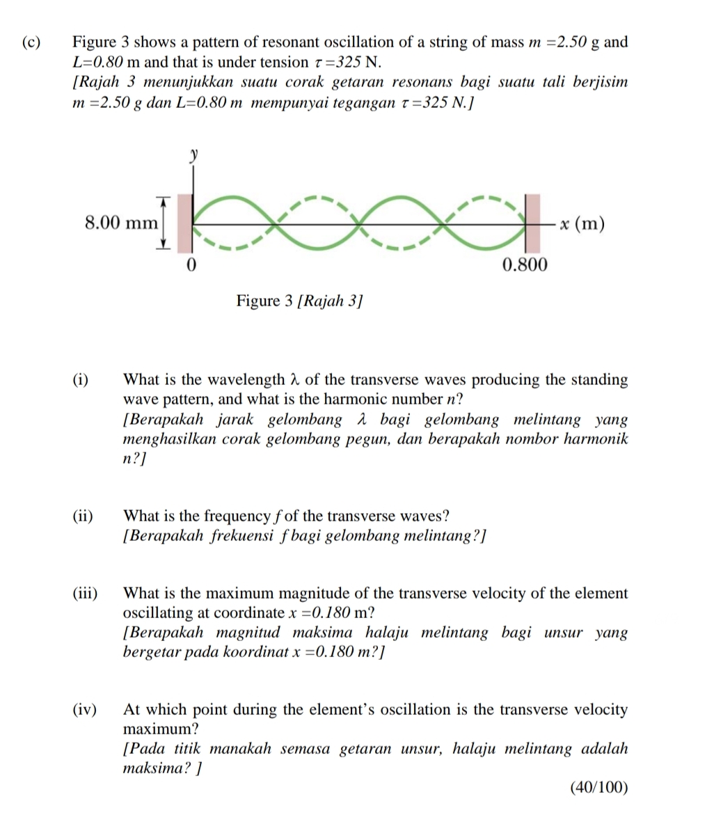 Solved (c) ﻿Figure 3 ﻿shows a pattern of resonant | Chegg.com