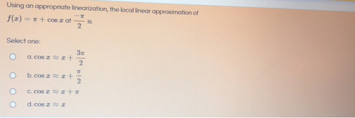 Solved Using an appropriate linearization, the local linear | Chegg.com