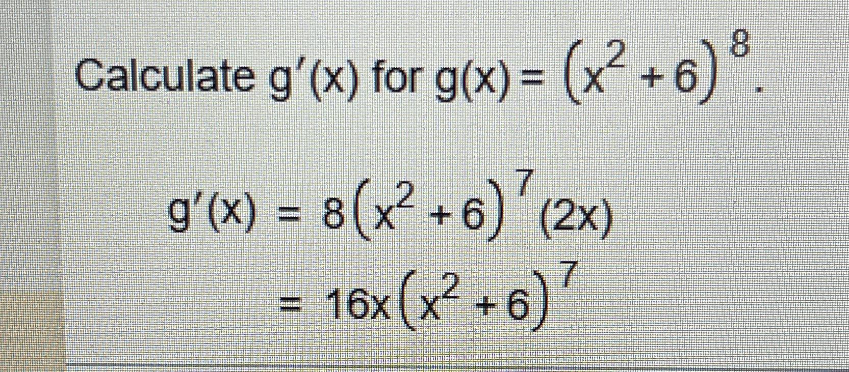 Solved Calculate g'(x) ﻿for | Chegg.com