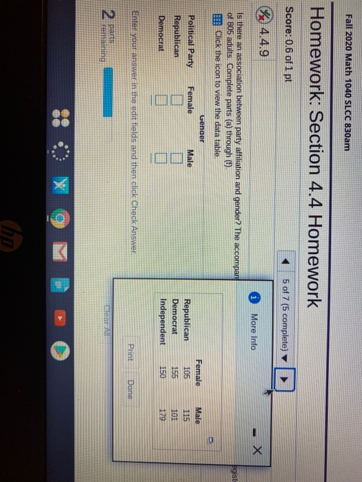 Solved Fall 2020 Math 1040 SLCC 830am Homework: Section 4.4 | Chegg.com