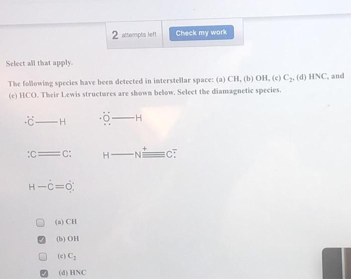 Solved 2 attempts left Check my work Select all that apply. | Chegg.com