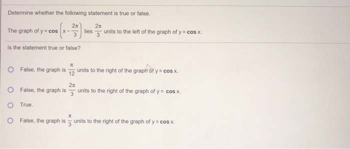 Solved Determine whether the following statement is true or | Chegg.com