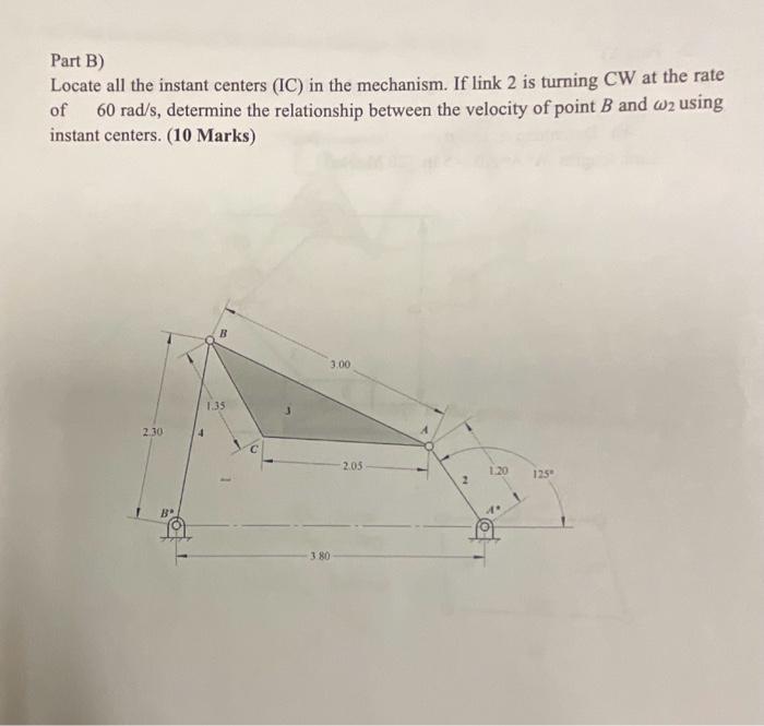 Solved Part B) Locate all the instant centers (IC) in the | Chegg.com