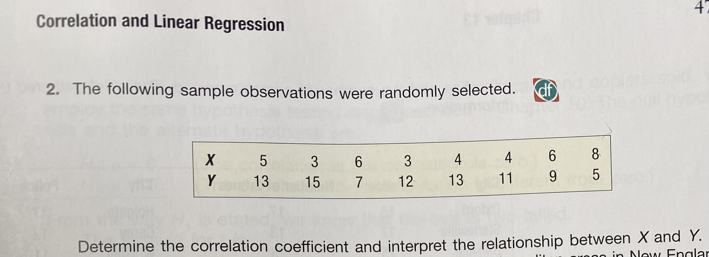 Solved Correlation and Linear Regression2. ﻿The following | Chegg.com